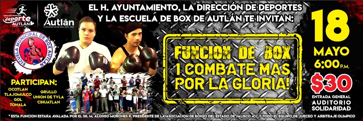 Realizarán función de box este sábado en Autlán - Letra Fría