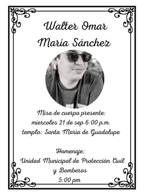 Bomberos rendirán homenaje de cuerpo presente a Walter Omar María ...