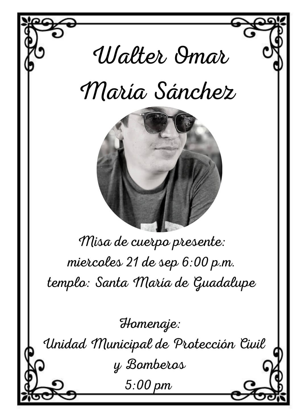 Bomberos rendirán homenaje de cuerpo presente a Walter Omar María ...